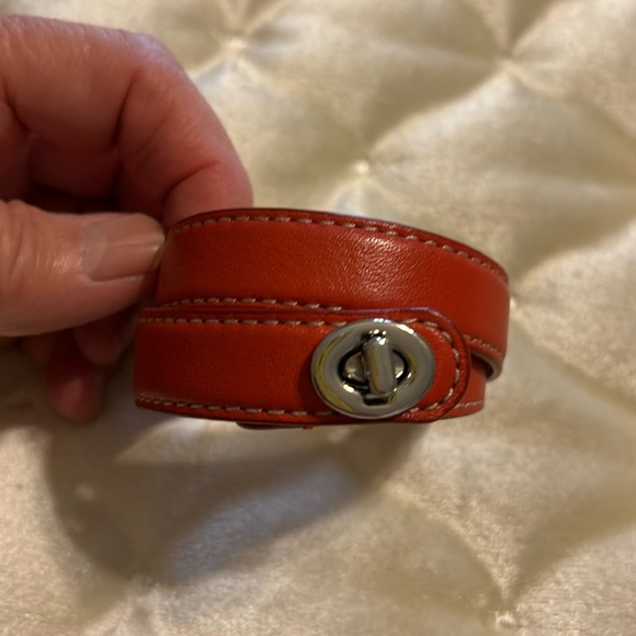 Coach | Jewelry | Coach Leather Wrap Bracelet Orange | Poshmark